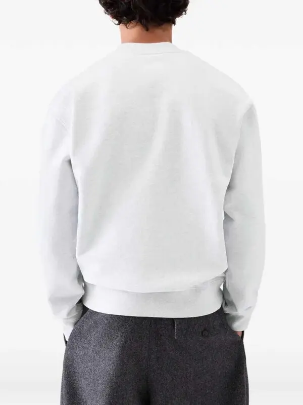 Jacquemus Crewneck Sweatshirt With Logo And Patch - Gray