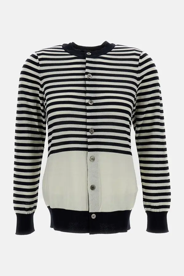 Junya Watanabe Round Neck Striped Cardigan