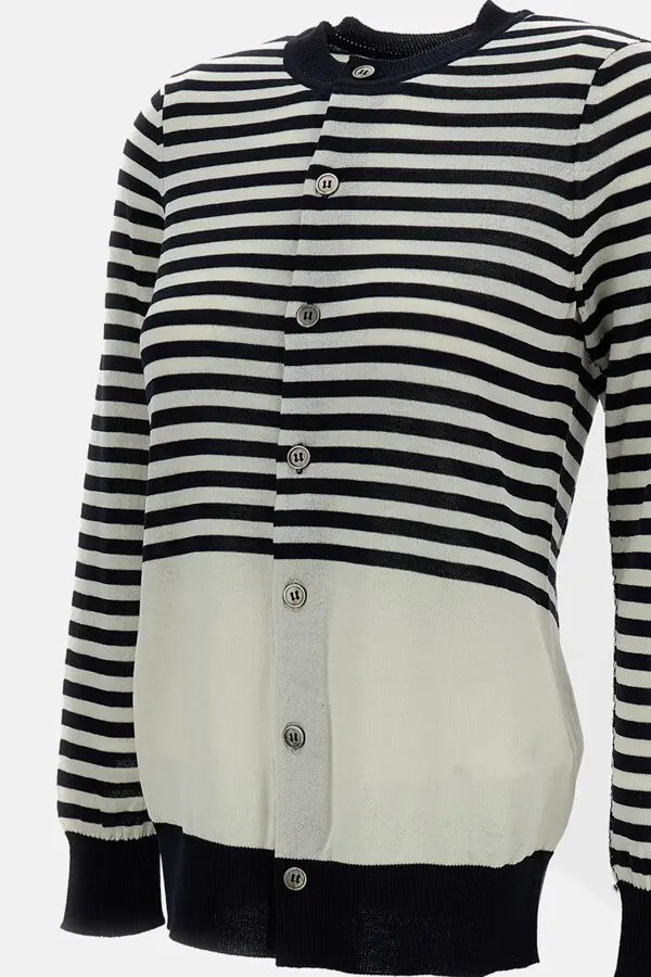 Junya Watanabe Round Neck Striped Cardigan