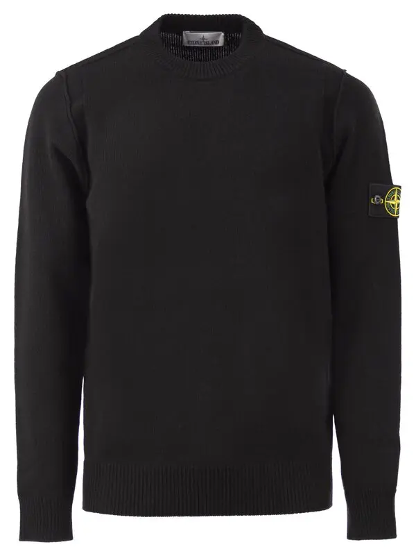 Stone Island Crew-neck Jumper With Reverse Stitch Details