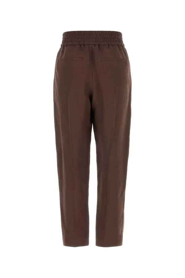 Brunello Cucinelli Chocolate Viscose Blend Pant
