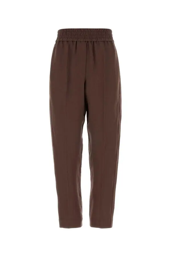 Brunello Cucinelli Chocolate Viscose Blend Pant - Brown