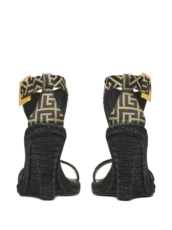 Balmain Anthem Wedge Espadrilles - Black