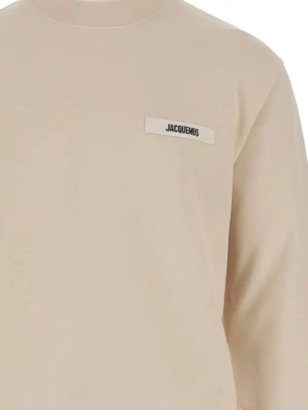 Jacquemus The Gros Grain Crewneck Sweatshirt With Logo Plaque - Brown