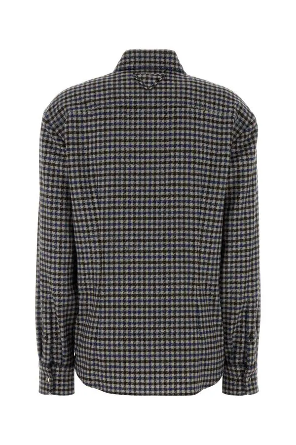 Prada Embroidered Virgin Wool Shirt