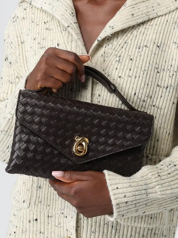 Bottega Veneta Knot Lock Woven Leather Bag