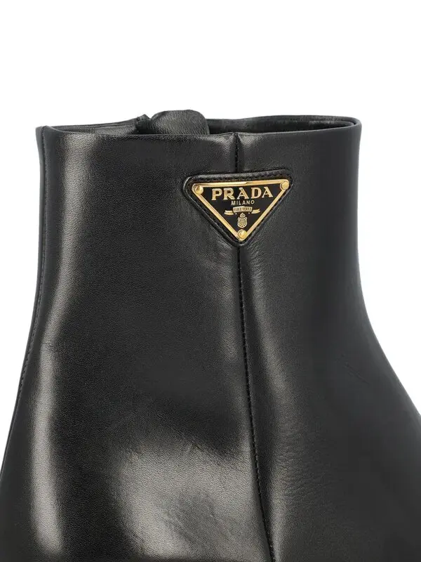 Prada Leather Pointed Ankle Boots