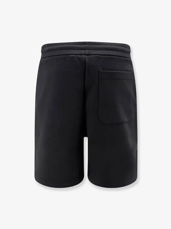 Moncler Cotton Bermuda Shorts With Front Logo Patch