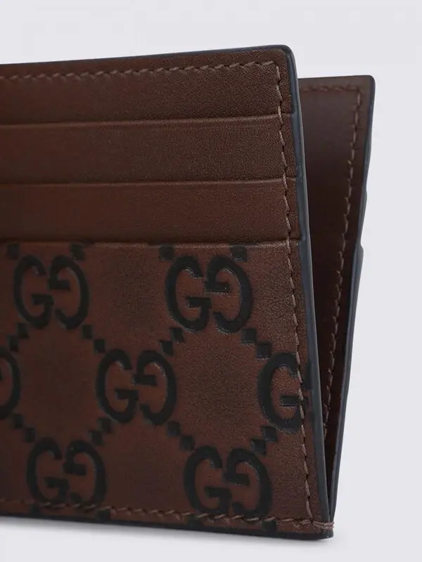Gucci Gg Emblem Leather Card Holder With Gg Monogram