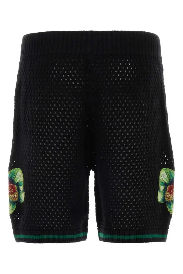 Casablanca Crochet Bermuda Shorts - Black