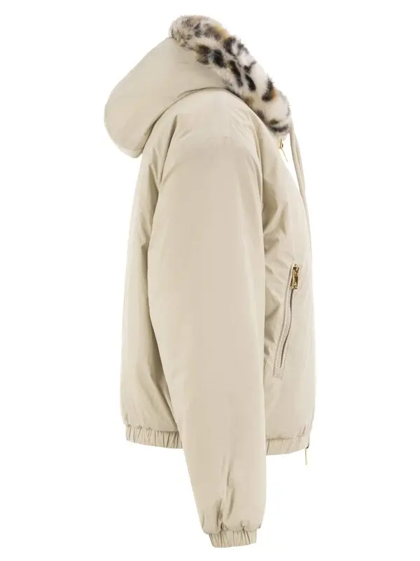 Moose Knuckles Eaton Bunny Gold Reversible Hooded Jacket - Cream