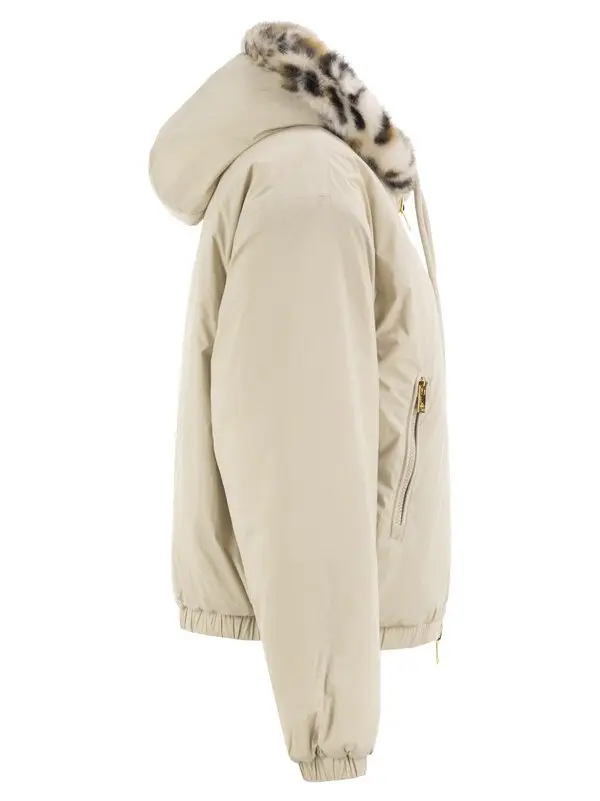Moose Knuckles Eaton Bunny Reversible Hooded Jacket - Cream