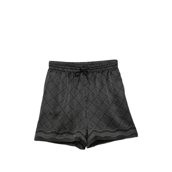Casablanca Deck Silk Shorts - Black