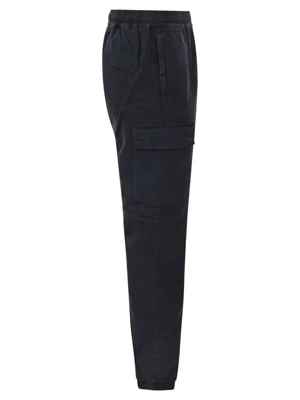 Stone Island Cargo Trousers In Cotton Twill - Blue