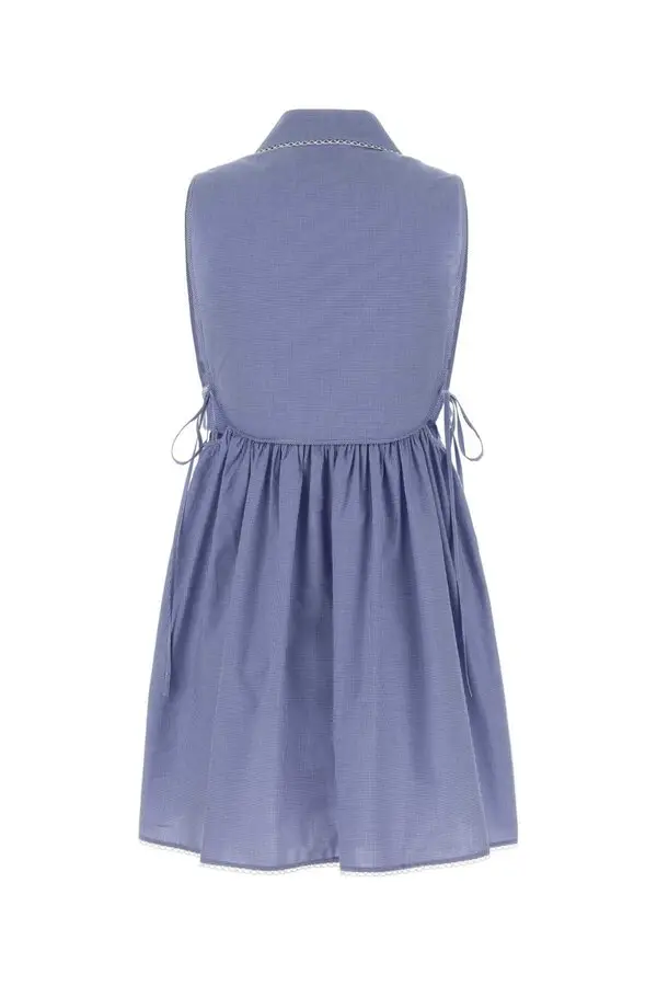 Miu Miu Embroidered Cotton Mini Dress - Multicolor