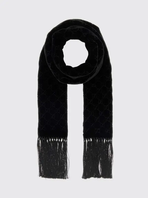 Gucci Gg Velvet Scarf - Black