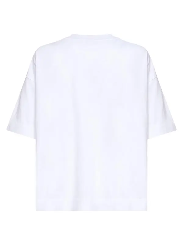 Dries Van Noten White Jersey Oversized Crewneck T-shirt - Multicolor