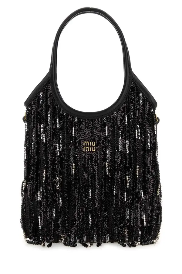 Miu Miu Embellished Fabric Handbag