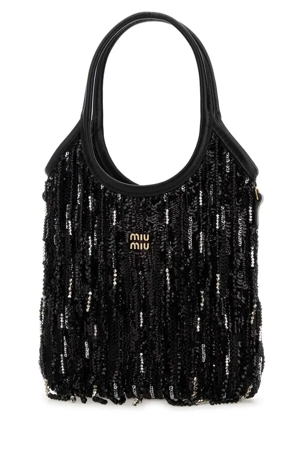 Miu Miu Embellished Fabric Handbag