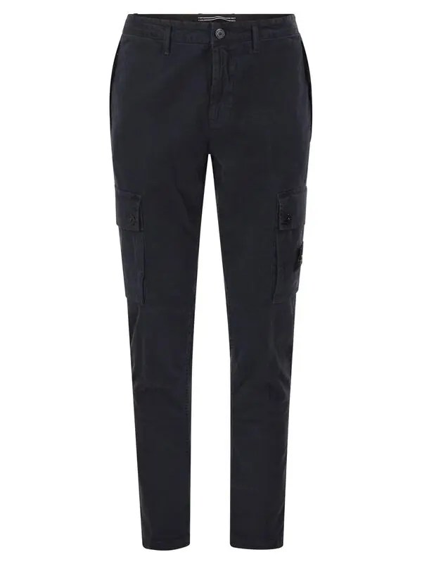 Stone Island Slim-fit Cargo Trousers - Blue