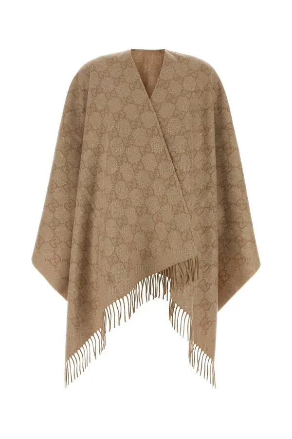 Gucci Embroidered Cashmere Blend Cape