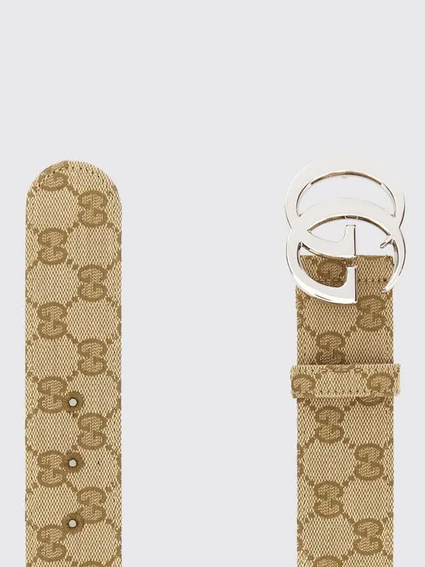 Gucci Gg Supreme Cotton Blend Belt - Brown