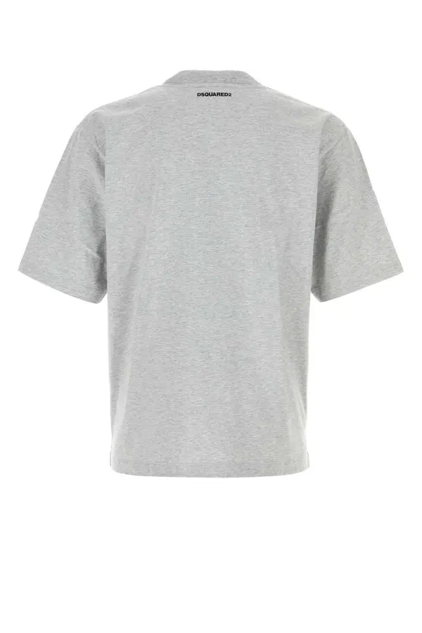 Dsquared2 Melange Grey Cotton Oversize T-shirt