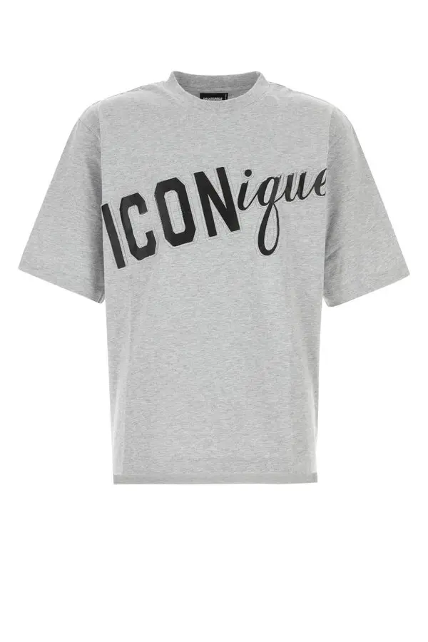 Dsquared2 Melange Grey Cotton Oversize T-shirt - Gray