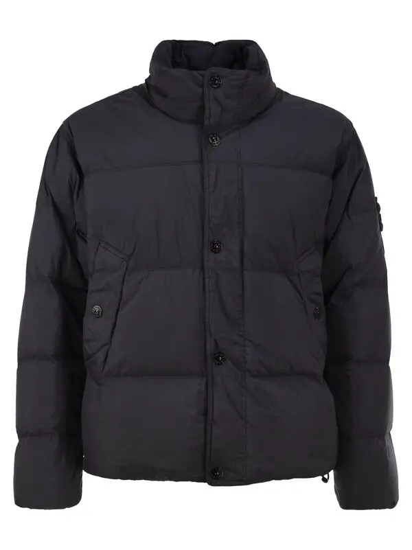 Stone Island Garment Dyed Crinkle Reps Ny Down Jacket With Duck Down Padding - Blue