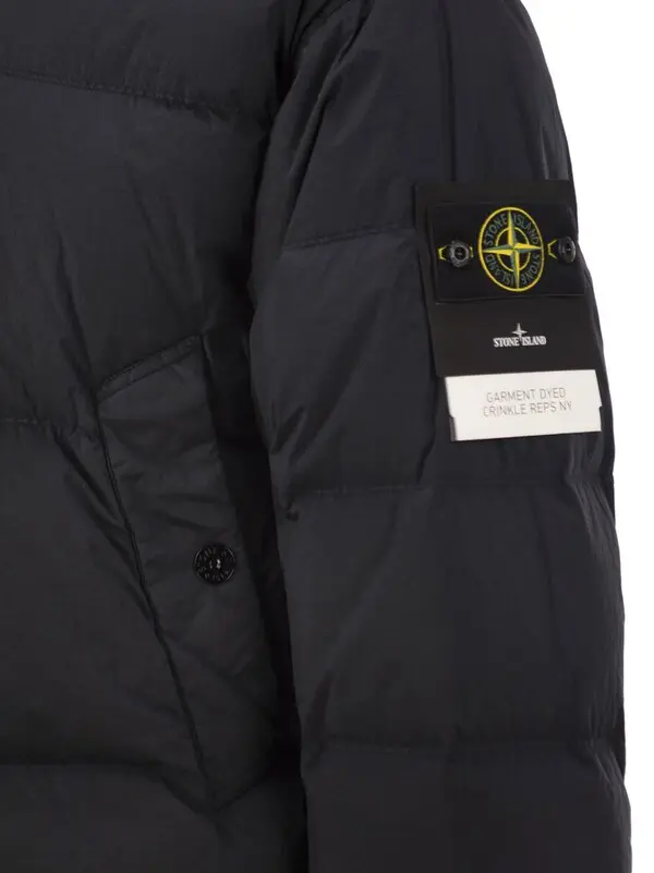 Stone Island Garment Dyed Crinkle Reps Ny Down Jacket With Duck Down Padding - Blue