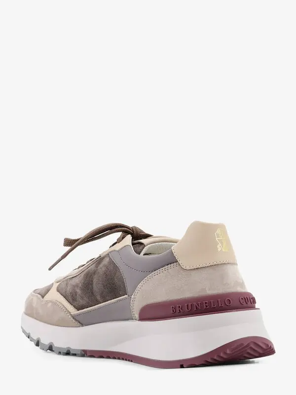 Brunello Cucinelli Suede Sneakers With Leather Inserts