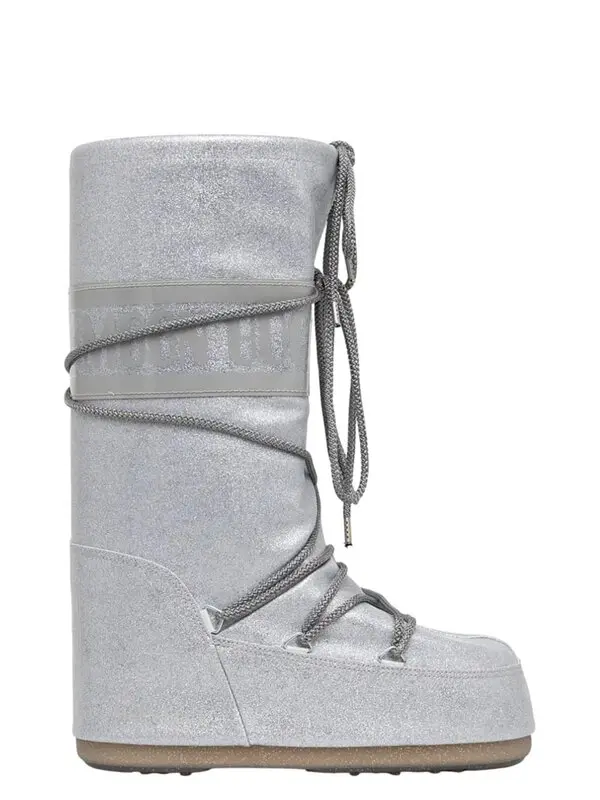 Moon Boot Icon Glitter Snow Boots - Silver