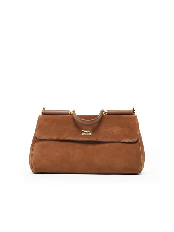 Dolce & Gabbana Medium 'my Sicily' Suede Bag - Brown