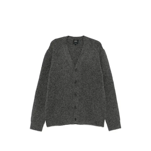 A.p.c. Wool And Alpaca Blend V-neck Cardigan - Gray