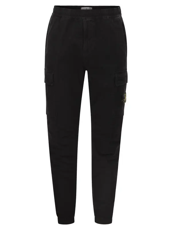 Stone Island Cargo Trousers In Cotton Twill
