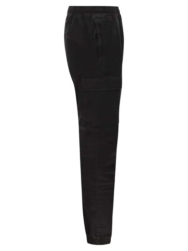 Stone Island Cargo Trousers In Cotton Twill - Black