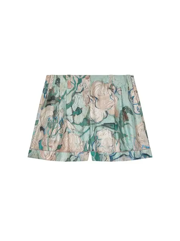 Givenchy Silk Shorts With Rose Print