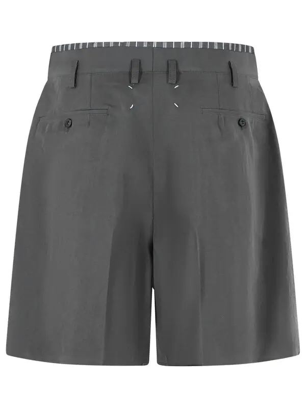 MAISON MARGIELA Cotton Blend Bermuda Shorts - Gray