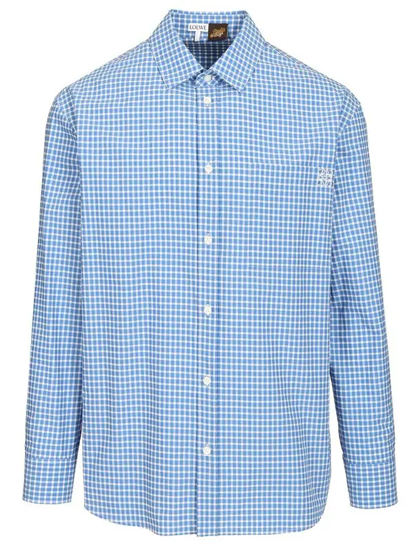 Loewe Lightweight Textured Checked Cotton Shirt
