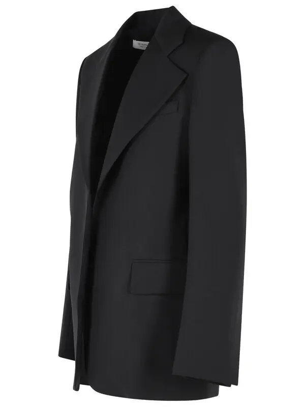 Sportmax Tenace Virgin Wool Oversize Blazer - Black