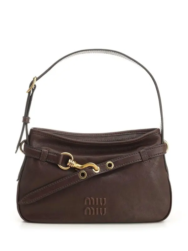 Miu Miu Aventure Shoulder Bag Nappa Aviator - Brown
