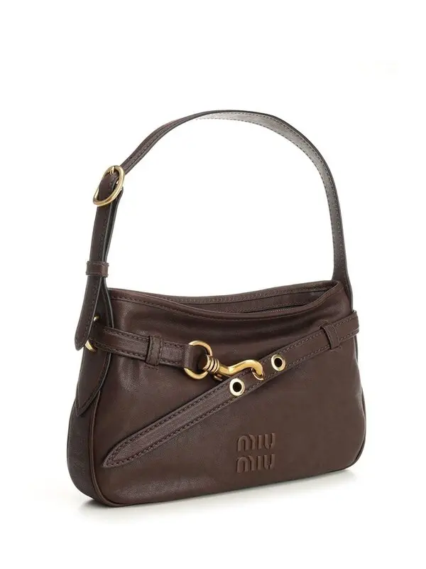 Miu Miu Aventure Shoulder Bag Nappa Aviator - Brown