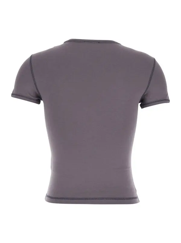 DIESEL® T-uncuties' Grey T-shirt With Round Neck And D Logo On The Front In Cotton - Gray