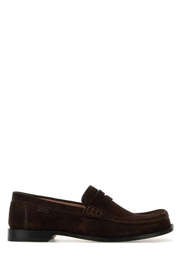 Loewe Dark Suede Campo Loafers - Brown