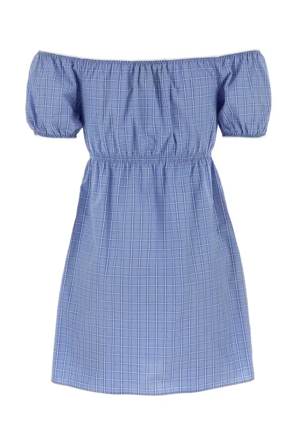 Miu Miu Embroidered Poplin Mini Dress