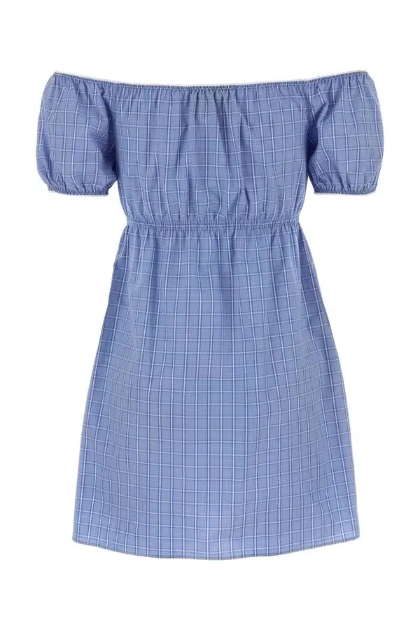 Miu Miu Embroidered Poplin Mini Dress - Multicolor