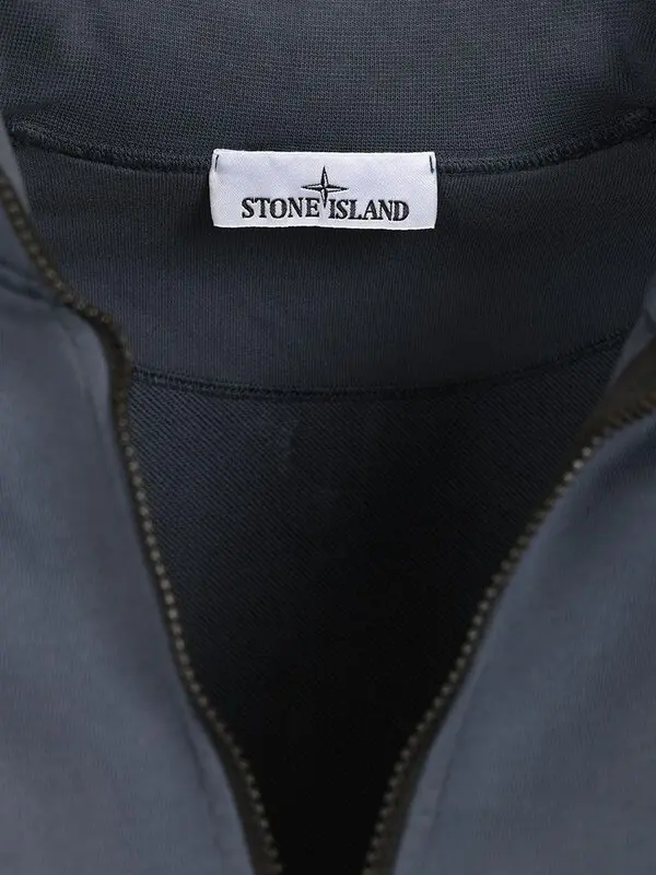 Stone Island Organic Cotton Sweatshirt With Short Zip