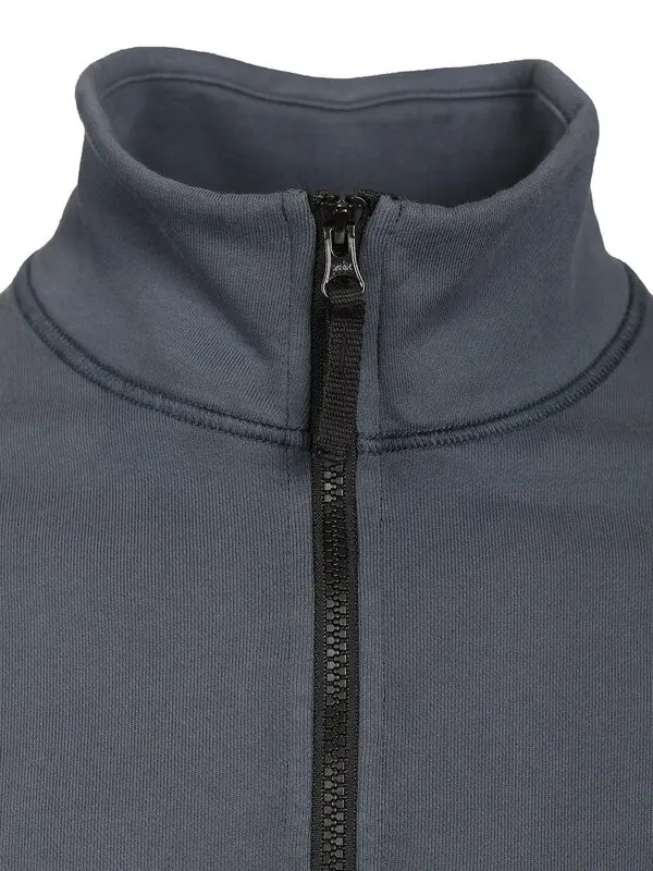 Stone Island Organic Cotton Sweatshirt With Short Zip