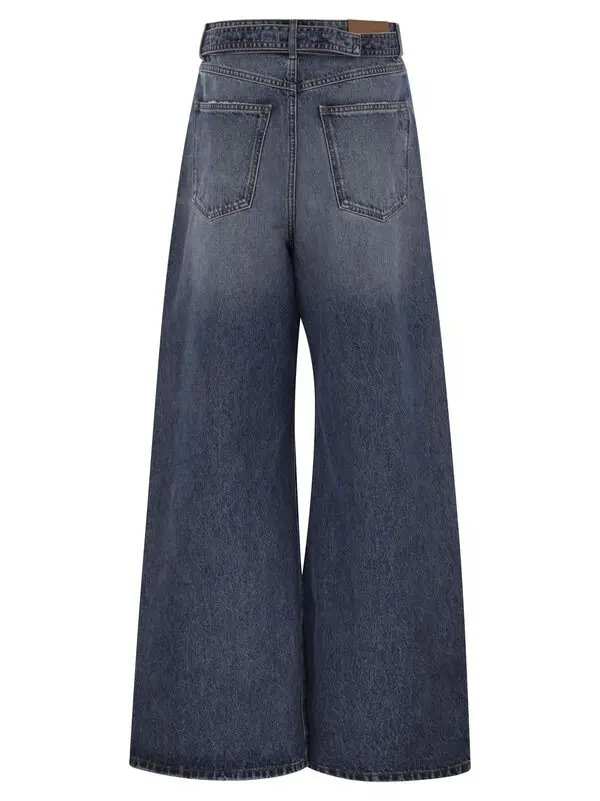 Sportmax Procida Low-waisted Oversize Denim Trousers