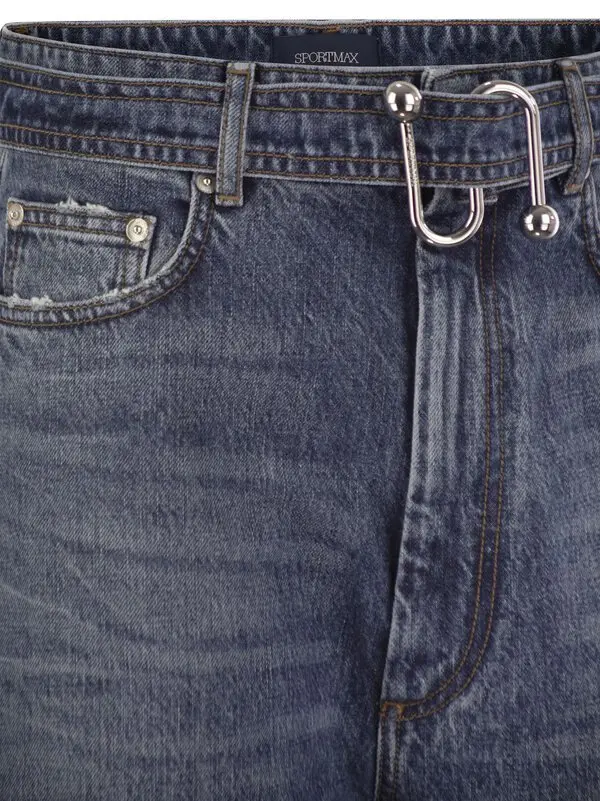 Sportmax Procida Low-waisted Oversize Denim Trousers